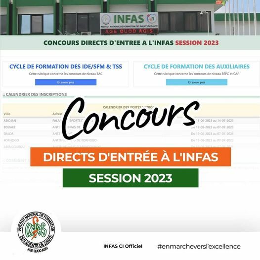 Côte d'Ivoire / La Direction de l'INFAS vous informe.