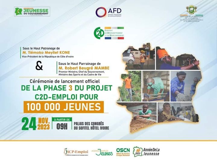 Côte d'Ivoire / Lancement de la phase 3 du Projet C2D-Emploi.
