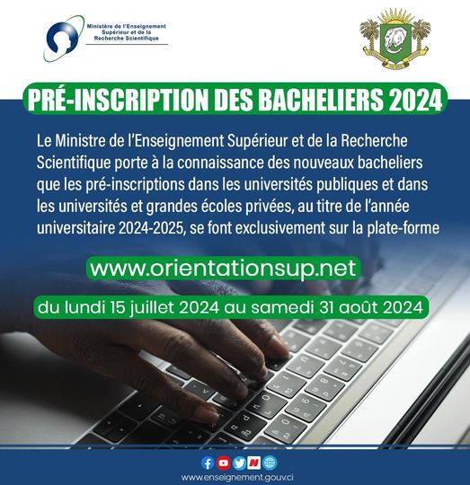 Enseignement Supérieur / Pré-inscription des Bacheliers 2024.